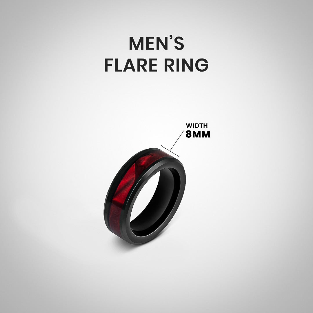 Men’s Flare Ring – Modern Black Band – HOUSE OF BLACK MAMBA